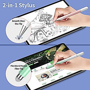 Stylus Pens for Touch Screens, 2 in 1 Magnetic Disc Stylus Pen with Magnetic Cap, Compatible with All Touch Screens