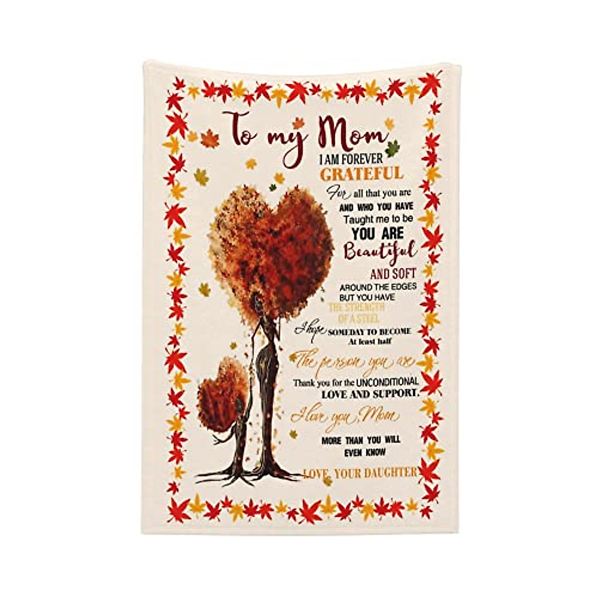 SHELABS to My Mom Blanket Mother Gifts from Daughter Throw Blanket for Bed Couch Sofa Birthday for Your Mother Warm Fleece Blanket Talking Love to Mom, 50x60inch