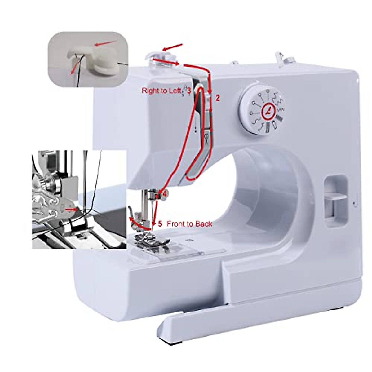 Sewing Machine, Mini Sewing Machine, Electric Portable Sewing Machine for Beginners, 12 Stitch Dual Speed with Foot Pedal & Sewing Kit