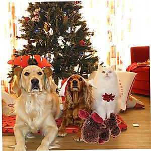 FRCOLOR Dog Christmas Toy Xmas Reindeer Bite Toys Elk Deer Figurine Dolls Reindeer Pillow Toys Puppy Molar Toy Interactive Pet Toy Stuffed Dog Toy Pet Squeaky Toys Chew Toy Plush Baby Soft