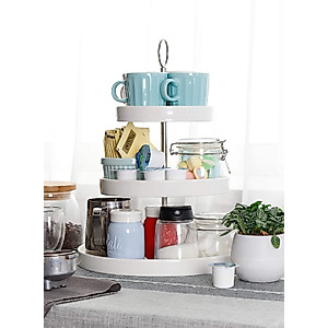Sweese 731.101 3 Tiered Serving Stand, Foldable Rectangular Food Display Stand with White Porcelain Platters - Serving Trays, Dessert Display Server for Brithday Party, Valentine's Day and Events