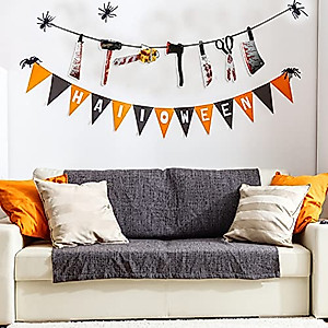 2Sets Scary Vampire Pendant Props Zombie Supplies Banner Decorations Halloween Garlands Horror Paper Festival Themed Creepy for Funny Adornment Birthday Knives Tool Garland Tools