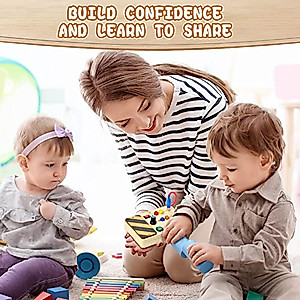 POLKRANE Busy Board with LED Light, Montessori Toys with Toggle Switch, Sensory Toys for Toddlers 1-3, Travel Toys for Educational Toddler Activities for 1 2 3 4 Year Old Boys & Girls