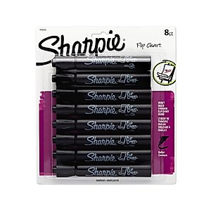 SHARPIE Flip Chart Markers, Bullet Tip, Assorted Colors, 8-Count