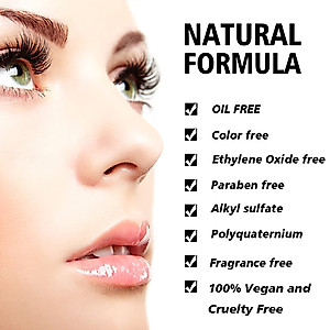 Eyelash Extension Shampoo 50 ml + Brush - Eyelid Foaming Cleanser - Sensitive Paraben & Sulfate Free - Eyelash Wash and Lash Bath for Extensions - Salon Use and Home Care