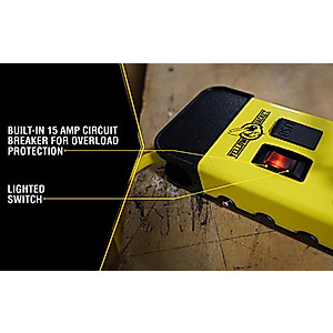 Yellow Jacket 5148 Modern 8-Outlet Metal Power Block with 2 USB Ports; Yellow