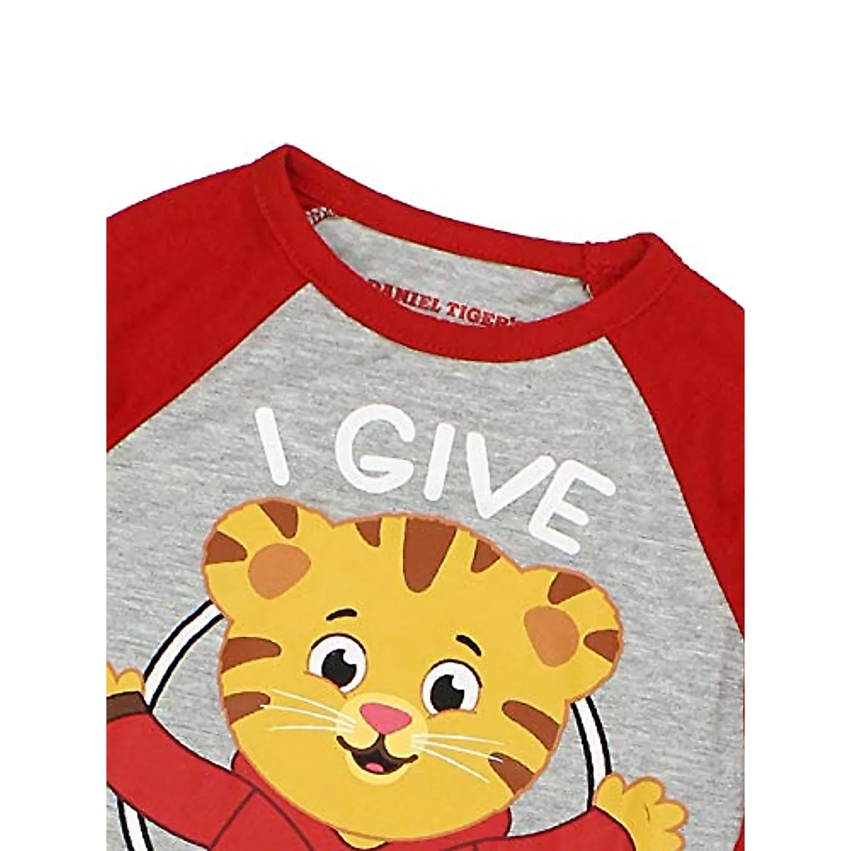 Daniel Tiger Toddler Boys Girls Long Sleeve Tee (2T, Red/Grey)