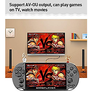 New 5.1 inch 32GB Retro Handheld Video Game Console Built-in 7600 Games for Multiple simulators Portable Game Console mp3/4 av-Out(Black)