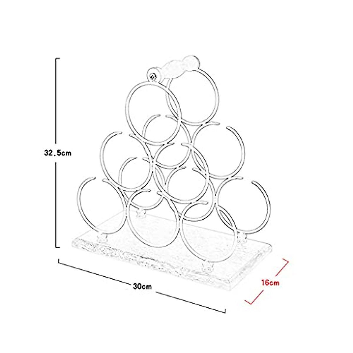 DLOETT Stacked Ring Wine Rack Wrought Iron Restaurant Decorative Wine Rack Wine Rack Wine Bottle Storage Rack