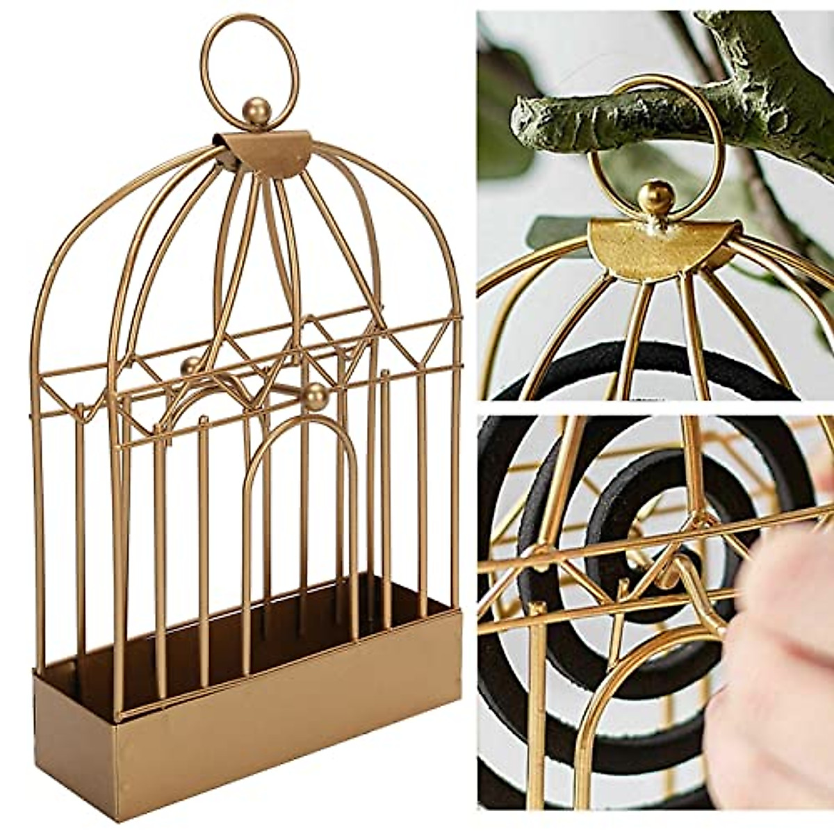 Repellent Coil Holder, Gold Strong Toughness Durable Coil Holder, Garden Patio for Courtyard Balcony