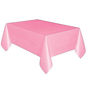 Light Pink Plastic Tablecloth, 108" x 54"