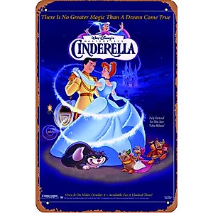 Cinderella Movie (1995) Poster Vintage Metal Tin Sign Retro Style Wall Plaque Decoration Metal Sign 8x12 inch