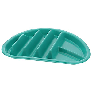 Arrow Home Products Fiesta Taco Plate, 4 Pack - Each Plate Includes 3 Taco Holders Plus 2 Compartments - BPA Free Plastic, Made in the USA, Dishwasher Safe - Teal Blue