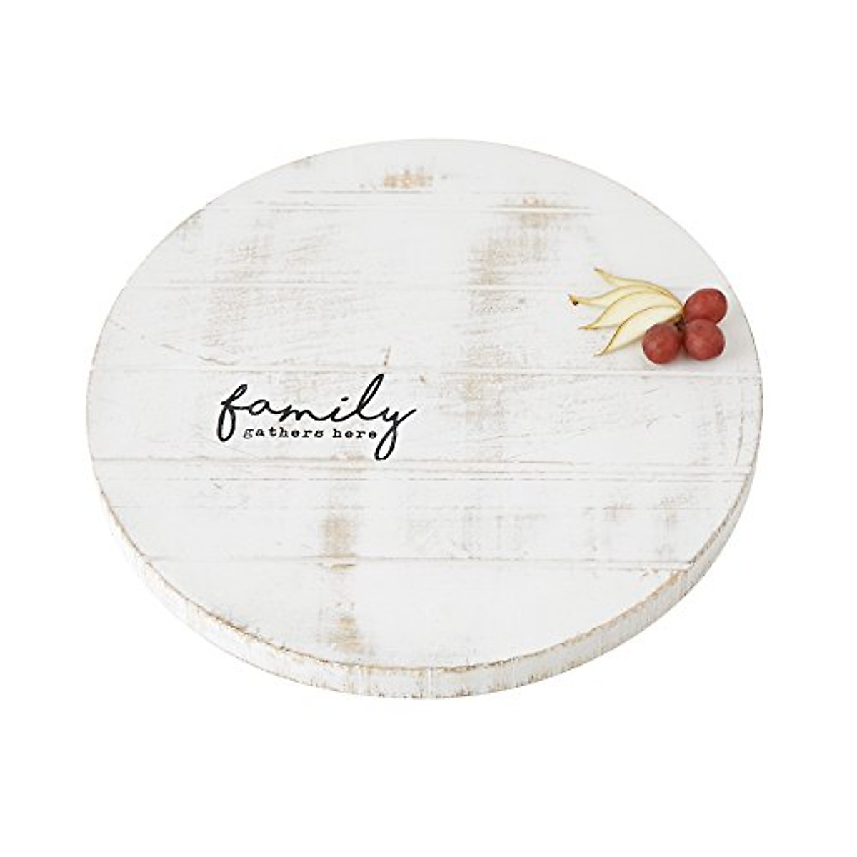 Mud Pie White Washed Mango Wood Lazy Susan,