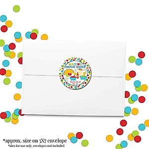 Nacho Average Taco Themed Teacher Appreciation Thank You Sticker Labels, 40 2" Party Circle Stickers by AmandaCreation, Great for Envelope Seals & Gift Bags