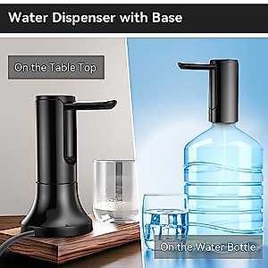 Souroyea Water Dispenser for 5 Gallon Bottle, Desktop 5 Gallon Water Dispenser with Detachable Base, Water Cooler Dispenser, Water Jug Dispenser, Portable Water Dispenser for Universal 1-5 Gallons