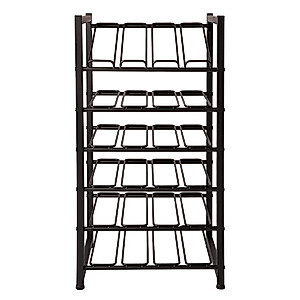 neatfreak Freestanding Wine Rack Stackable Bottle Holder for Up to 24 Wine Bottles - Industrial Kitchen Storage Bottle Display Stand - Matte Black Metal Construction - 16.5 x 13.5 x 31.6in