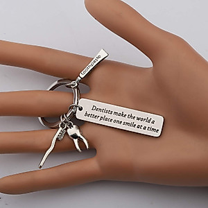 AKTAP Dental Hygienist Gift Funny Dentists Keychain Dental Assistant Jewelry