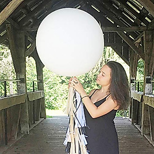 36 inch White Latex Balloons Large Round Balloon for Birthday Wedding Party Decorations,6 pcs