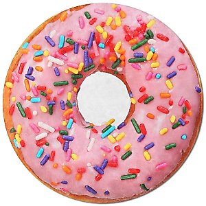 Realistic Donut Blanket, Thermal Towel Blanket Lightweight and Soft Flannel Novelty Decorative Blanket, Perfectly Round Fuzzy Blanket on Bed Couch Chair for Kids (Pink Donut, 60")