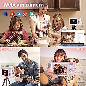 Digital Cameras for Kids Digital Camera, HD 1080P Vlogging Camera 2.4" LCD Compact Camera with 16X Digital Zoom,Powerful Cameras for Photography, Portable Mini Camera for Adult, Beginners