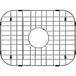 SANNO Kitchen Sink Grate Sink Protector for Kitchen Sink, Stainless Steel Grid Sink Protector Kitchen Sink Rack Bottom of Kitchen Sink,Center Drain,18"L X 13.4"W