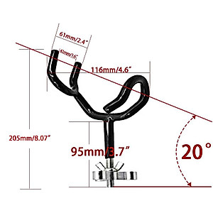 4PCS Sure Grip Steel 20 Degree Angle Rod Holder with Mounting Base Fishing Rod Holder for Boat, Ship, Yacht and More for Fishing Lovers