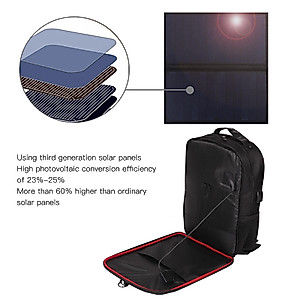 BOSTOM.F Solar Backpack 14W Solar Panel Charge for Cell Phones with USB Charging Port