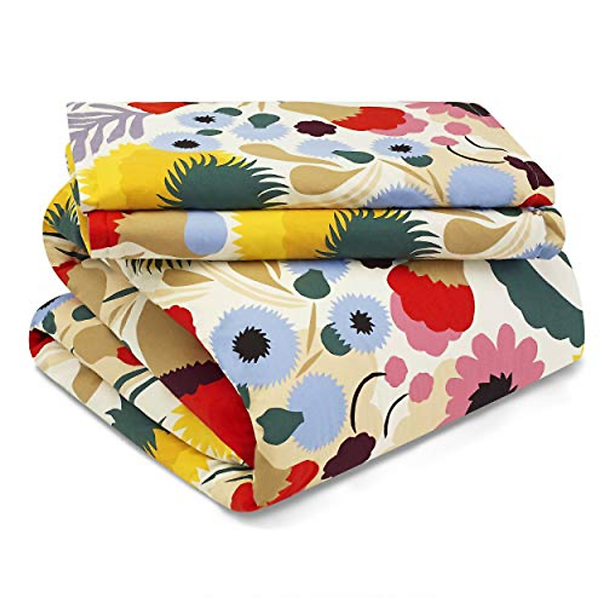 Marimekko - Queen Duvet Cover Set, Cotton Percale Bedding with Matching Shams, All Season Home Decor (Ojakellukka Multicolor, Queen)