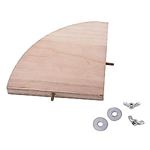 (Pack of 2) Bird Platform Wooden Fan Shape Bird Cage Perch Natural Parrot Stand for Small Animals Parrot Parakeet Cockatiel Budgie Gerbil Rat5.1X5.1 Inch