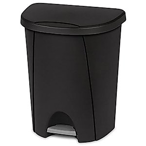 STERILITE 1094901094900404 BLK Step Can, 6.6 Gallon, Black