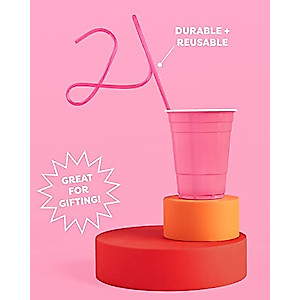 xo, Fetti 21st Birthday Party XL Pink 21 Straw | Bday Decorations, Finally 21, Birthday Girl Gift