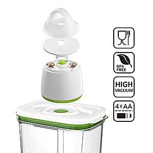 FOSa Vacuum Seal Food Storage System Reusable Container Starter Set with Vacuum and 2 Large Reusable containers