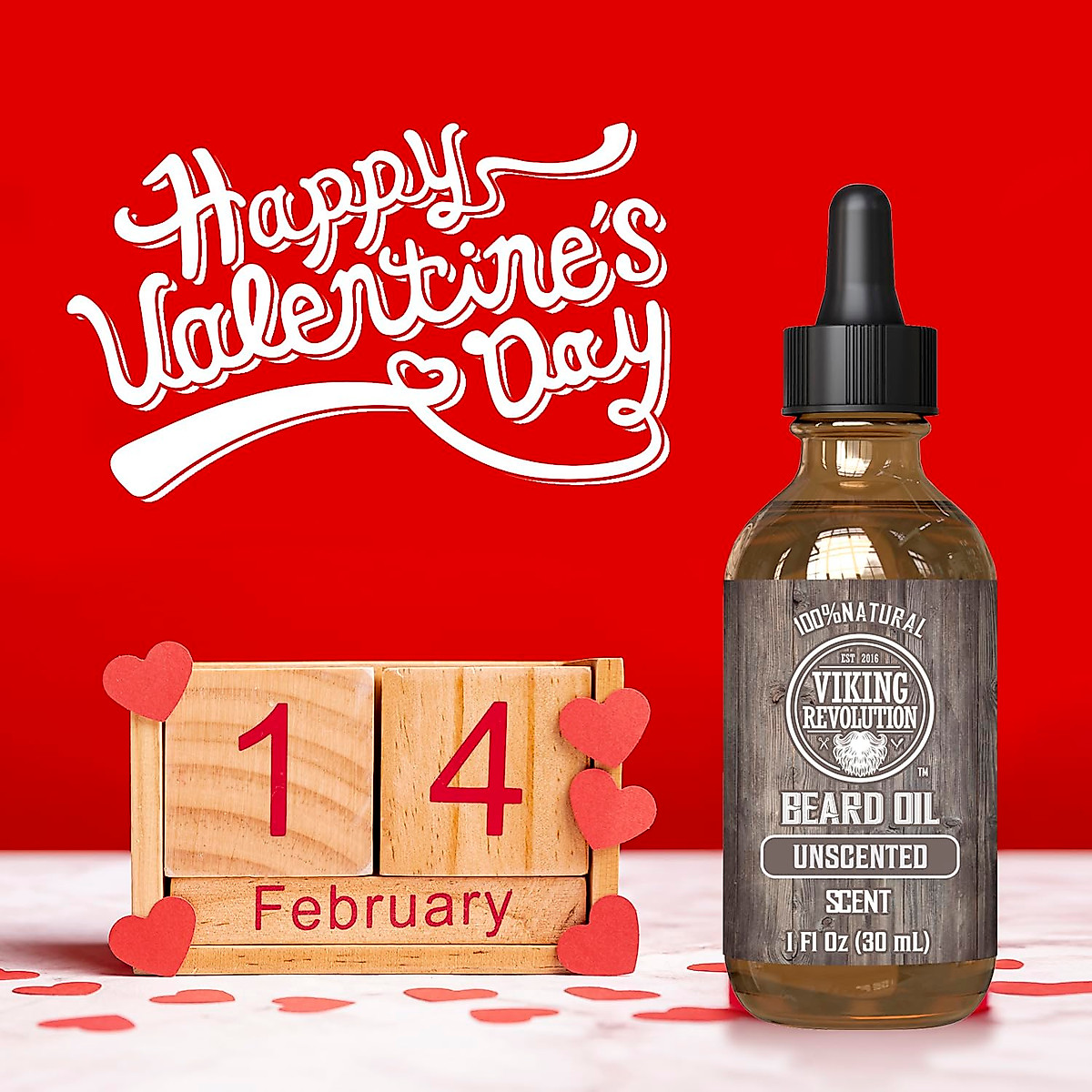 Viking Revolution Unscented Beard Oil for Men - Natural Mens Beard Oil with Argan Oil and Jojoba Oil - Beard Softener, Strengthens and Moisturizes - Beard Conditioner for Men (Unscented, 1 Pack)