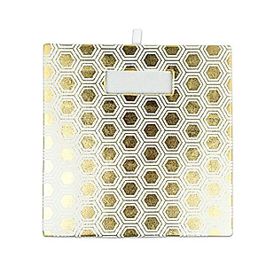DII Collapsible Polyester Storage Cube, Honeycomb, Gold, Large