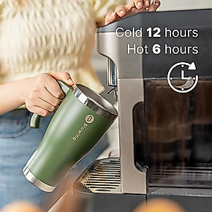 Bluwing 30 oz Tumbler with Handle-Travel Coffee Mug with Spill Proof Lid, Double Wall Vacuum Insulated Tumbler Cups for Women and Men（Black）