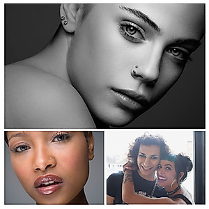 DIEWEISIMI Nose Piercing Kit, 2 Pack Disposable Self Nose Piercing Gun with 10 Pcs Nose Rings