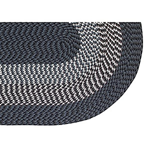 Better Trends Alpine Braid Collection Offers Value is Durable & Stain Resistant Reversible Indoor Area Utility Rug 100% Polypropylene in Vibrant Colors, 7 Piece Set, Black/Gray Stripe