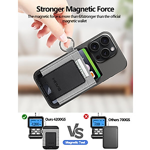 New-Upgrade Magnetic Card Wallet Holder for Apple Magsafe, Magnetic Magsafe Leather Wallet for iPhone 15/14/13/12 Magsafe, Mag-Safe Wallet for iPhone 15/15 Pro/14/13/12 Series, Fits 7 Cards, Black