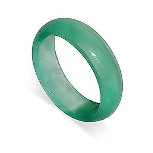 Green Agate Gemstone 5mm Unisex Band Ring Size 6