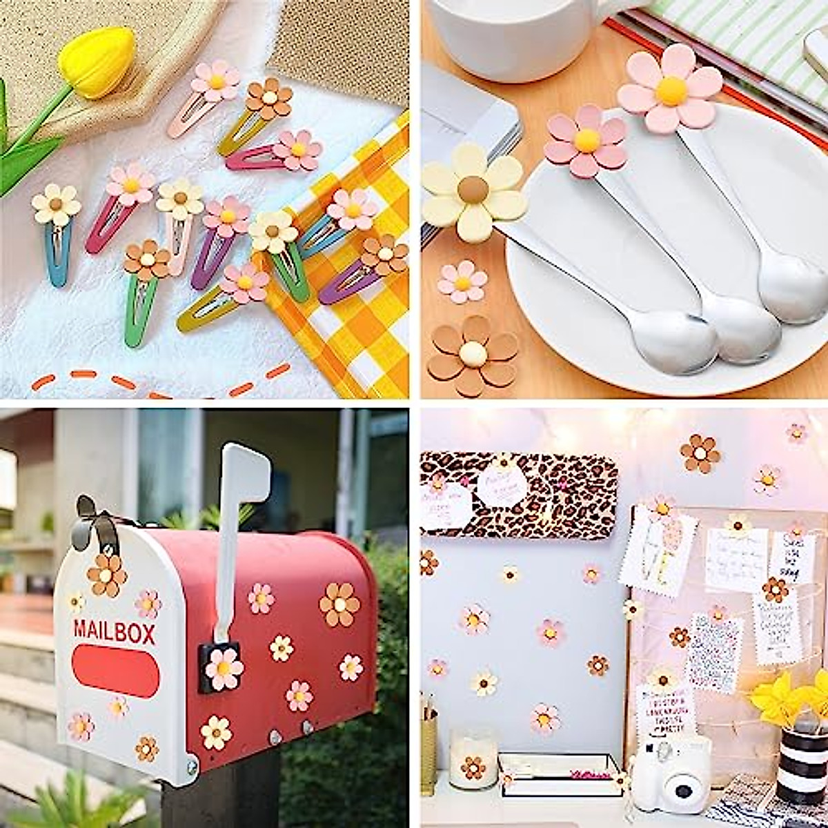 Lukinuo Cute Flower Fridge Magnets 20PCS Mini Daisy Refrigerator Magnet Colorful Flower Fridge Magnets for Locker Whiteboard Refrigerator Office Photo Cabinet Bulletin Board