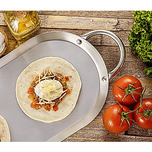 Imusa - L300-40512 IMUSA USA 17" Stainless Steel Oval Comal, Silver