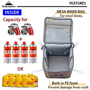 CAMPINGMOON Camping Gear Lantern Storage Case T-8,T-9 (10.2'' Height (T-9BC))