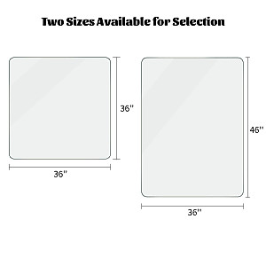 [Tempered Glass] 36" x 46" Glass Chair Mat, Heavy Duty Hard Tempered Glass Mat with Round Corner and Polished Edge, Transparent Glass Office Chair Mat for Office and Home Hard Floor or Carpeted