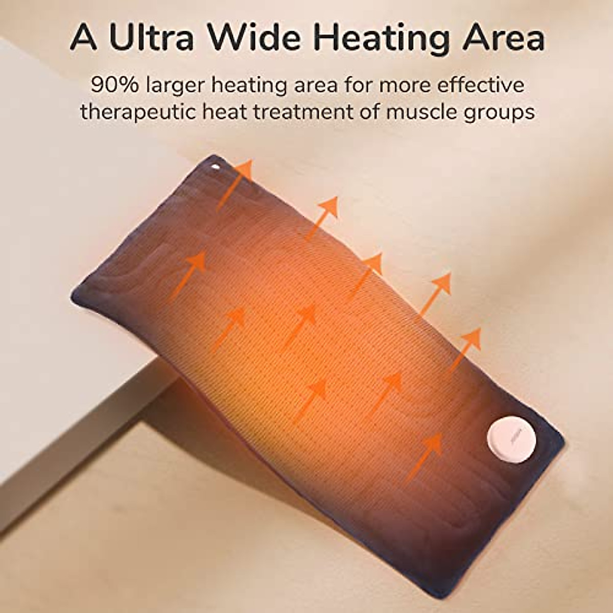 Jesir Heating Pad Electric, Carbon Fiber Tech, Pain Relief for Back, Neck, Shoulder, Cramps, Thick Flannel Fabric Powerful Heated Warmer with Safety, Memory Function, 6 Heat Settings, 12"x24", Blue