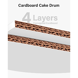 Kootek Cake Boards Drum 14 Inch Round, 1/2" Thick Cake Drums, Cake Decorating Supplies White 12 Pack Sturdy Cake Corrugated Cardboard for Multi-Layer Cakes