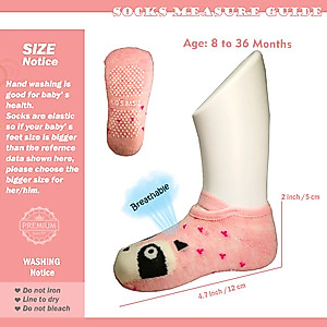 MOLUMIX Baby Anti Slip Grips Animal Socks 8-36 Months, Toddler Non Slip Floor Socks for Girls and Boys 6 Pairs