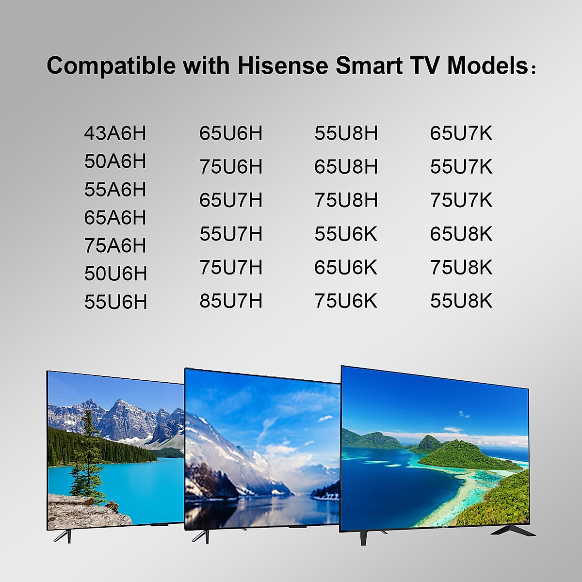 Replacement ERF3M90H Remote Control for Hisense Smart TV Model 43A6H 50A6H 55A6H 65A6H 75A6H 55U8K 50U6H 55U6H 65U6H 75U6H 65U8H 75U8H (No Voice)