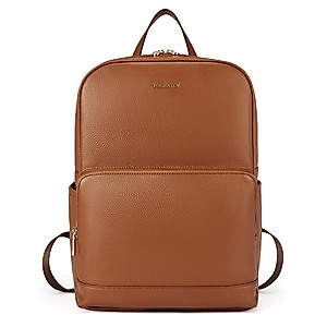 BOSTANTEN Leather Laptop Backpack for Women 15.6 inch Computer Bag Stylish College Daypack Travel Bag