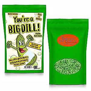 Big Dill Pickle Bath Soak - Fresh Dill Pickle Scent Bath Salts for Kids - Weird Spa Gift for Pickle Lovers, Funny Christmas Stocking Stuffers, Unisex Grab Bags, Easter Gift Baskets